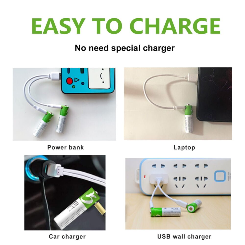 SmarToools TYPE C RB40 AAA and AA Rechargeable Pencil Batteries (4Pcs ...